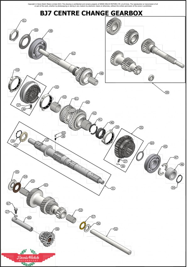 BJ7 Internal Assemblies Centre Change Gearbox