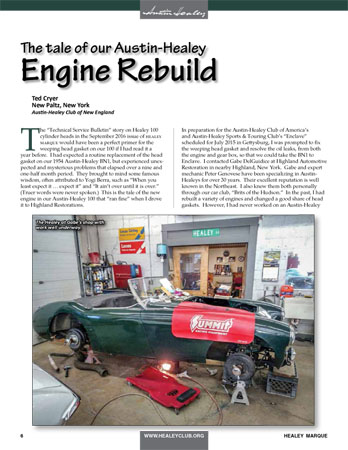 Austin Healey Engine Rebuild Story